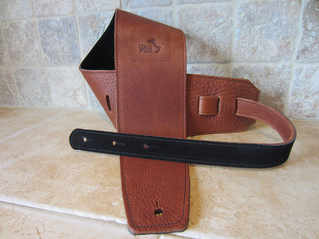 4 Inch Wide Acorn Leather Guitar Straps – Italia Leather Straps